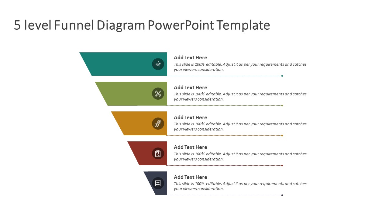 5 Level Funnel Diagram Concept For Powerpoint Slidemodel