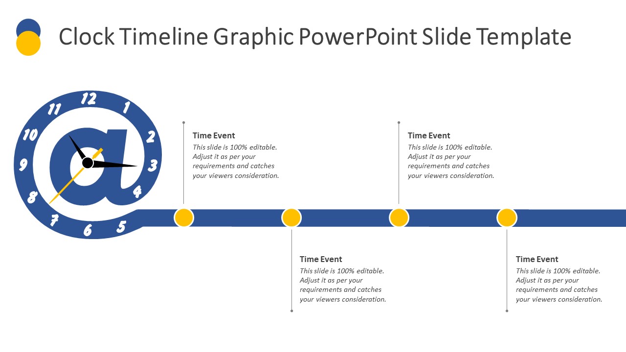 Clock Timeline Graphic PowerPoint Slide Template