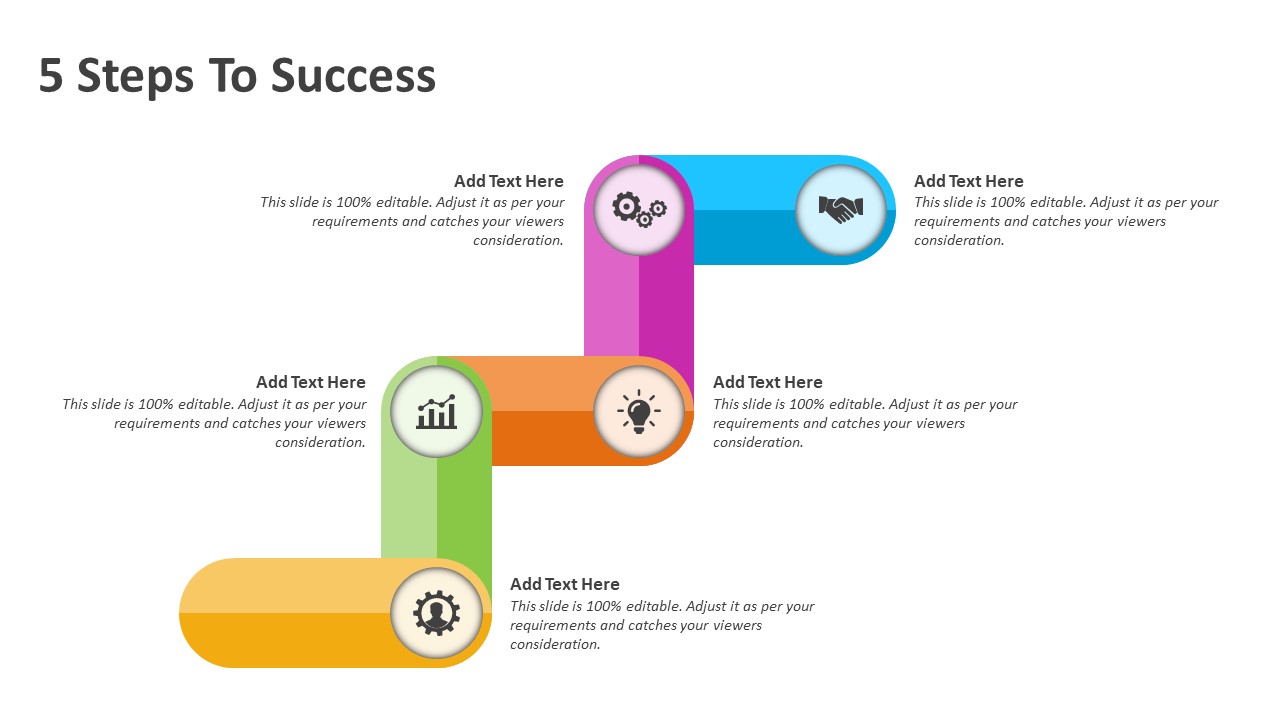 5 Steps To Success Powerpoint Template Ppt Templates