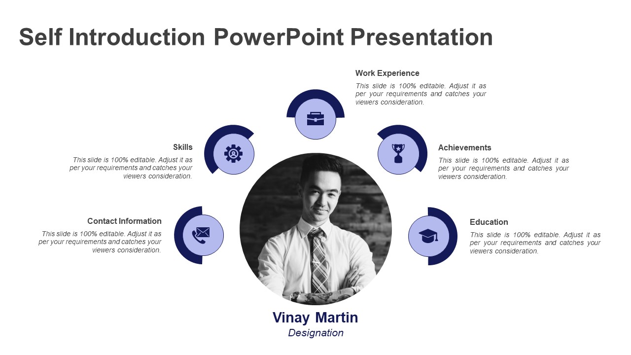 Self Presentation Creative Resume Ppt Powerpoint Template