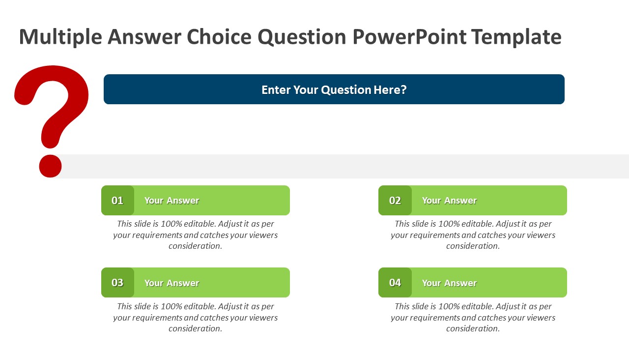 Multiple Answer Choice Question Powerpoint Template Ppt Templates