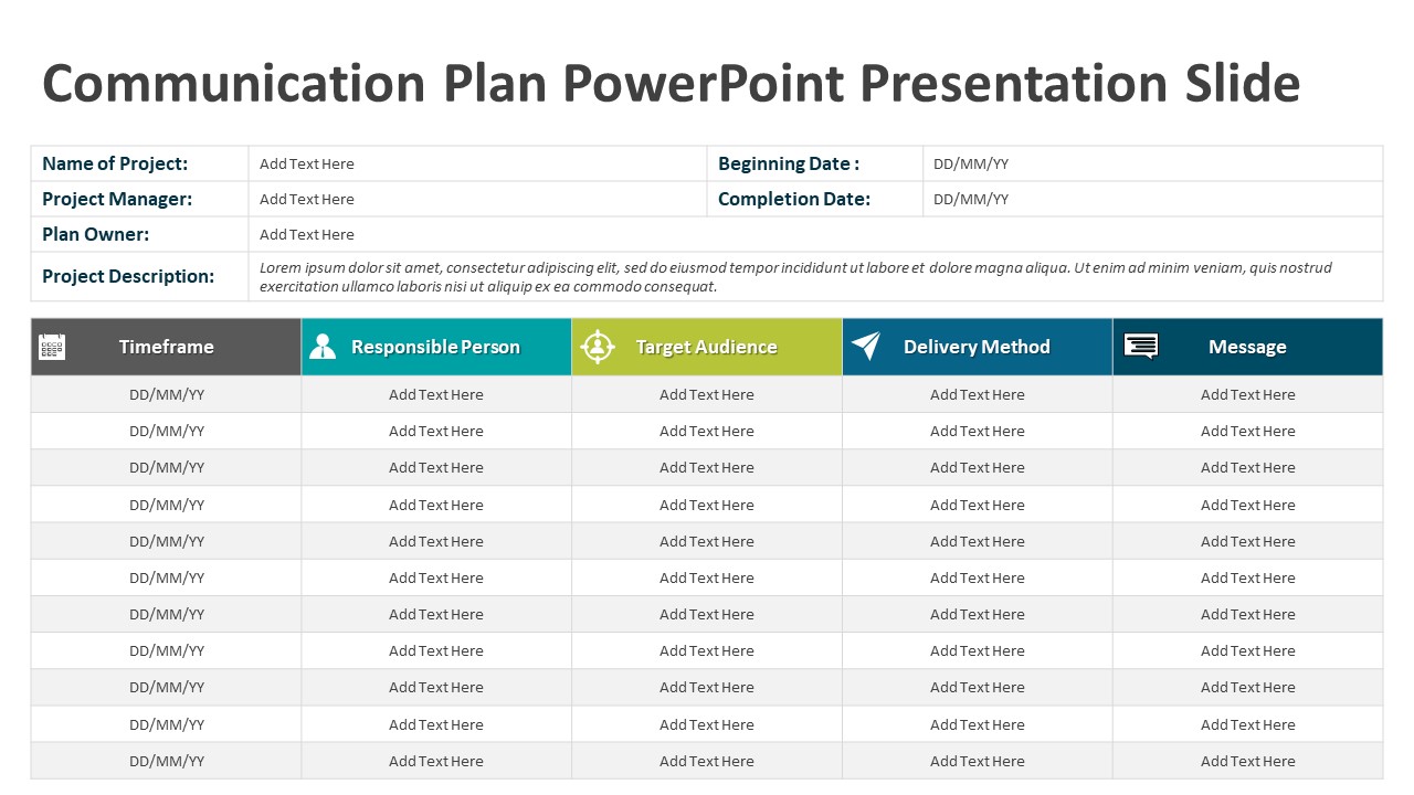 Communication Plan Powerpoint Presentation Slide Ppt Templates