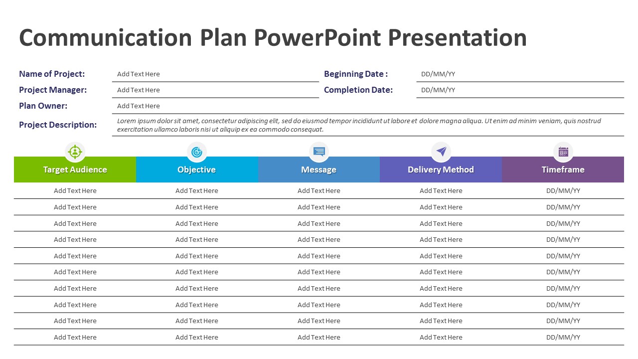 Communication Plan Powerpoint Presentation Slideshow Ppt Templates