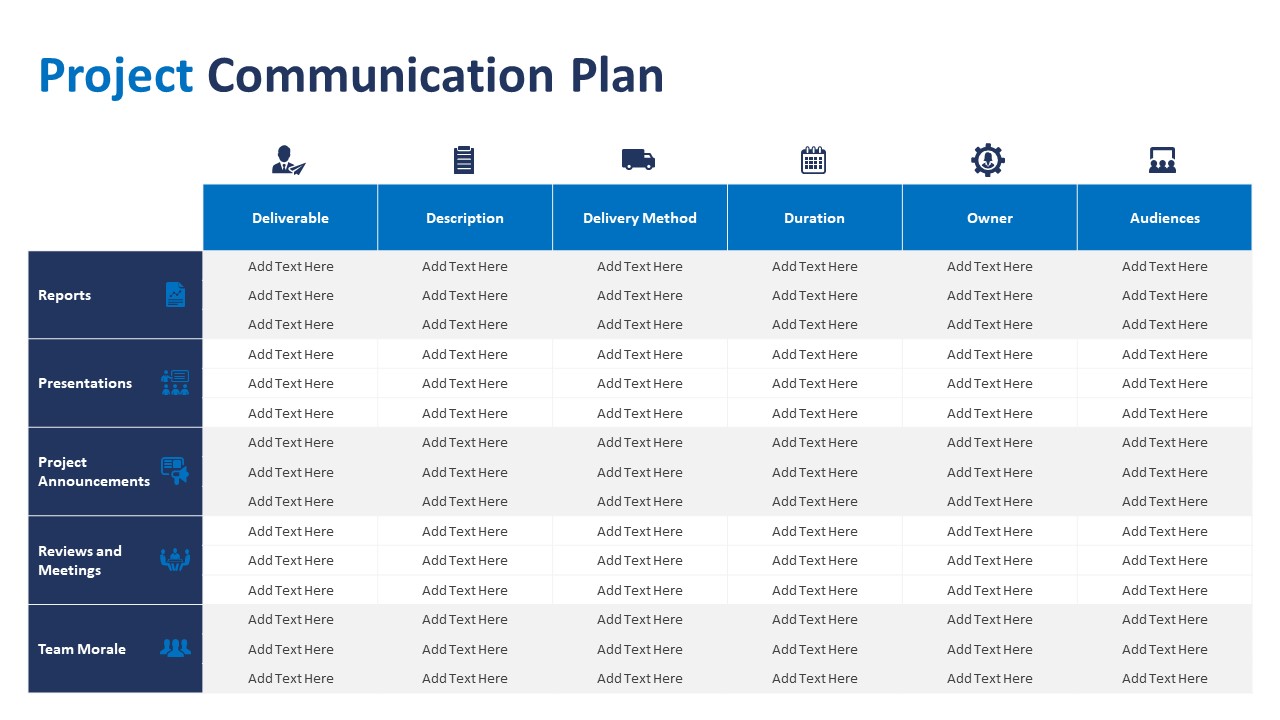Project Communication Plan Powerpoint Slideshow Ppt Templates