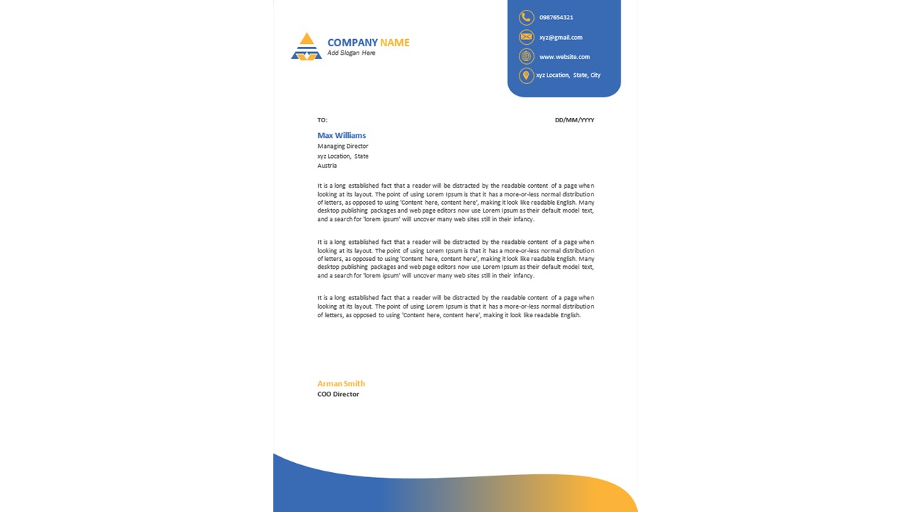 Creative Modern Letterhead Word Template Design Word Templates