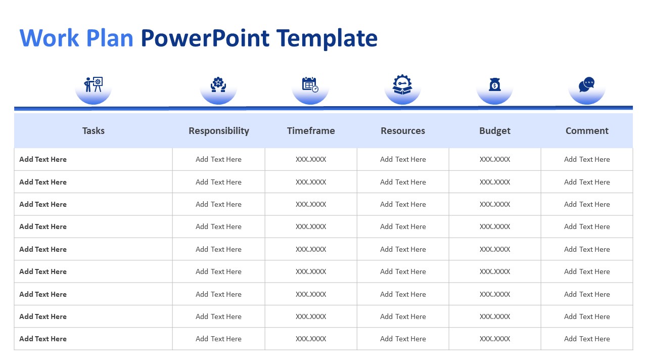 Work Plan PowerPoint Template | Work Plan PPT