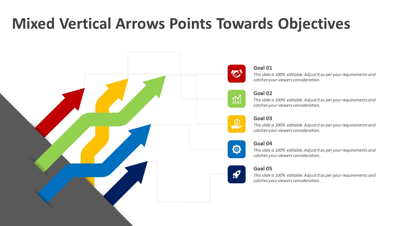 Mixed Vertical Arrows Powerpoint Template Ppt Templates