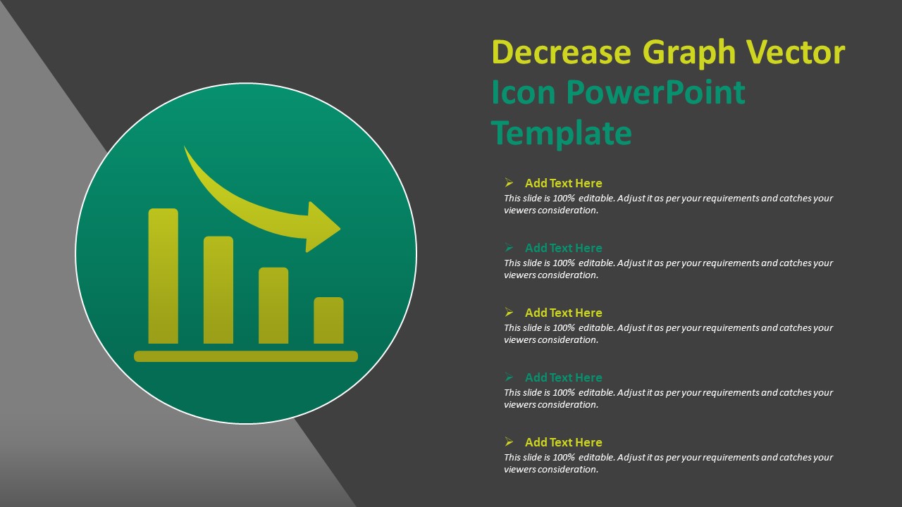 Decrease Graph Vector Icon Powerpoint Template Ppt Templates