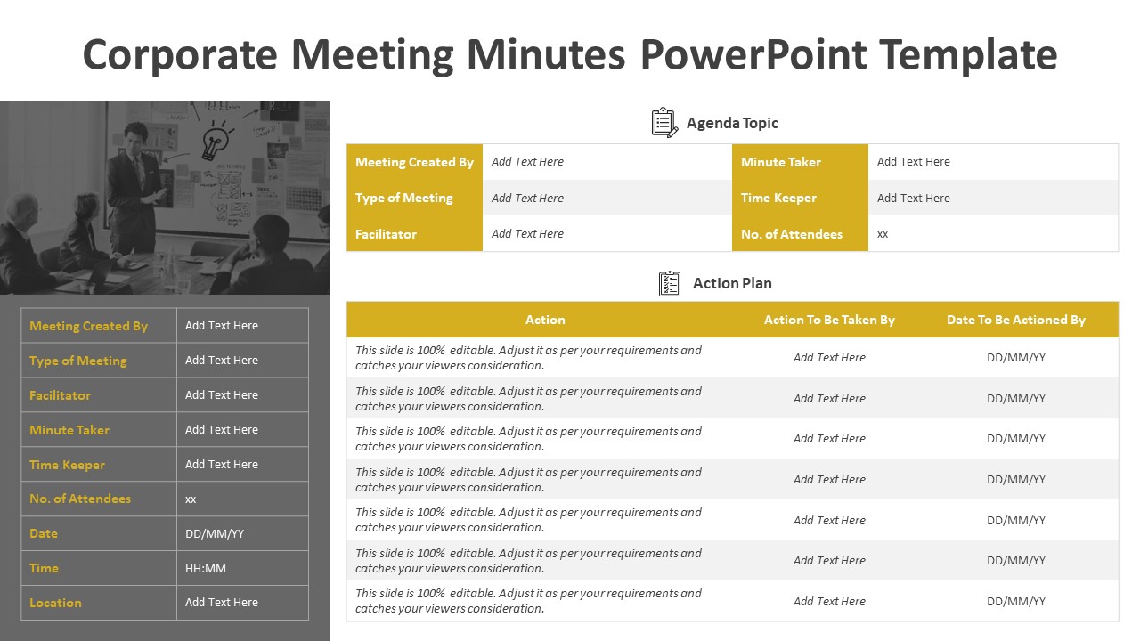 Corporate Meeting Minutes PowerPoint Template | PPT Templates Corporate Meeting Minutes PowerPoint Template | PPT Templates