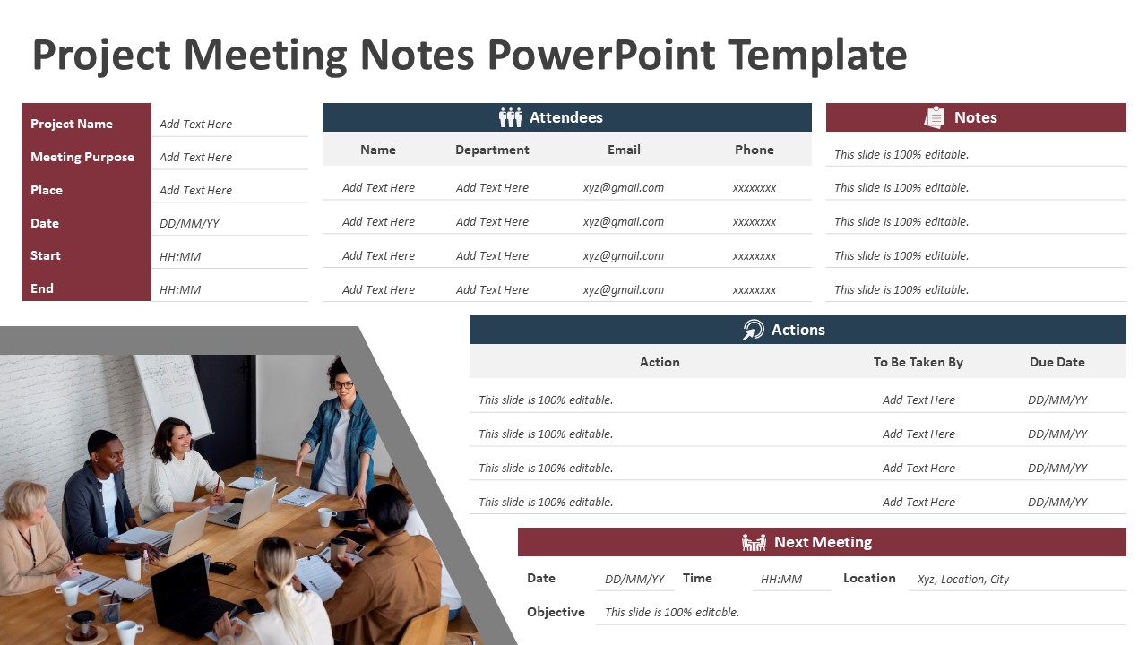 Project Meeting Notes Powerpoint Template Ppt Templates