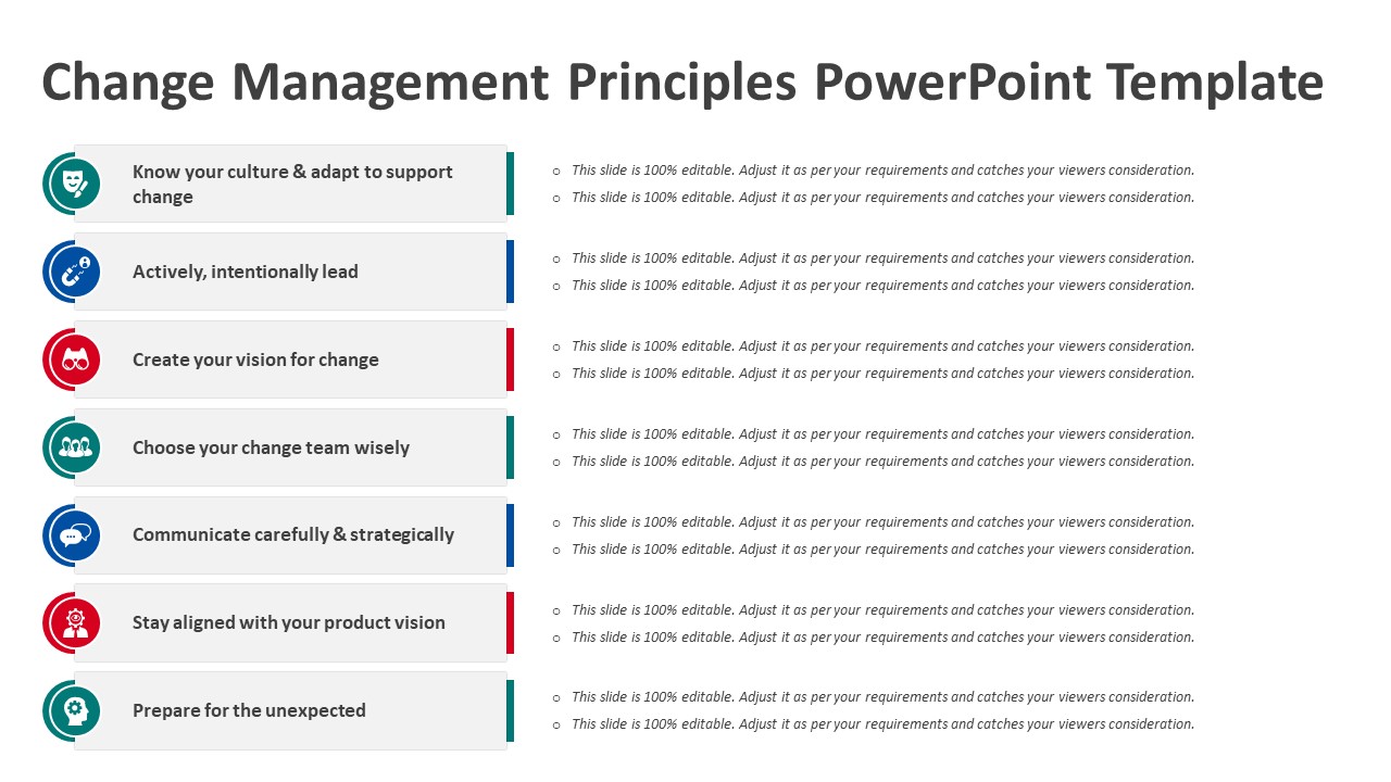Change Management Principles PowerPoint Template | PPT Slides Change Management Principles PowerPoint Template | PPT Slides