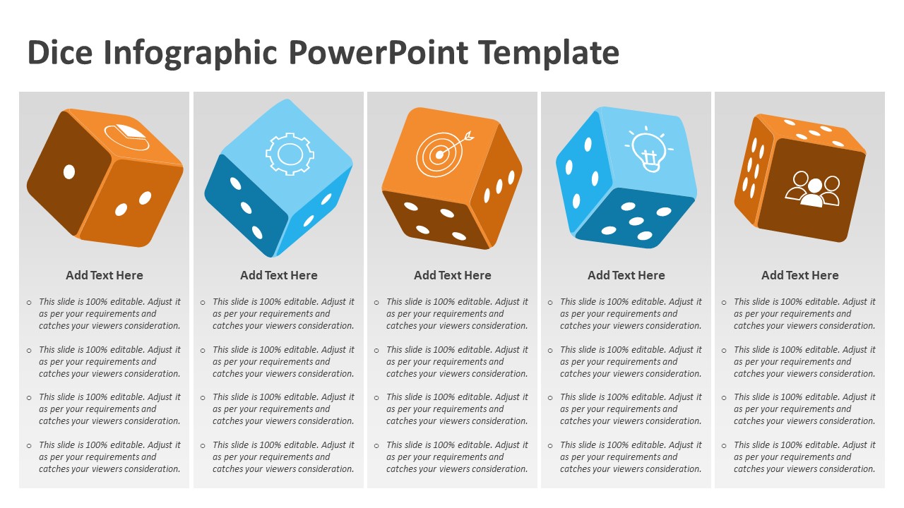 Dice Infographic Powerpoint Template Ppt Templates