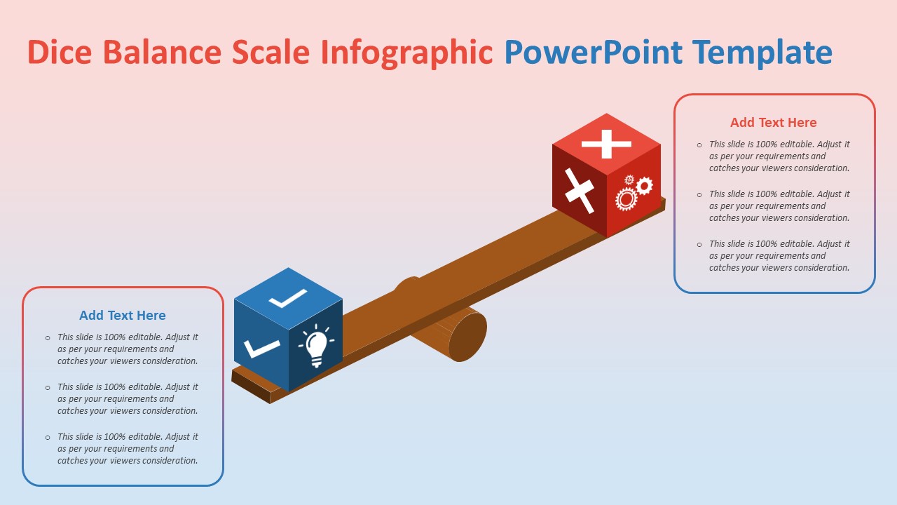 Dice Balance Scale Infographic PowerPoint Template