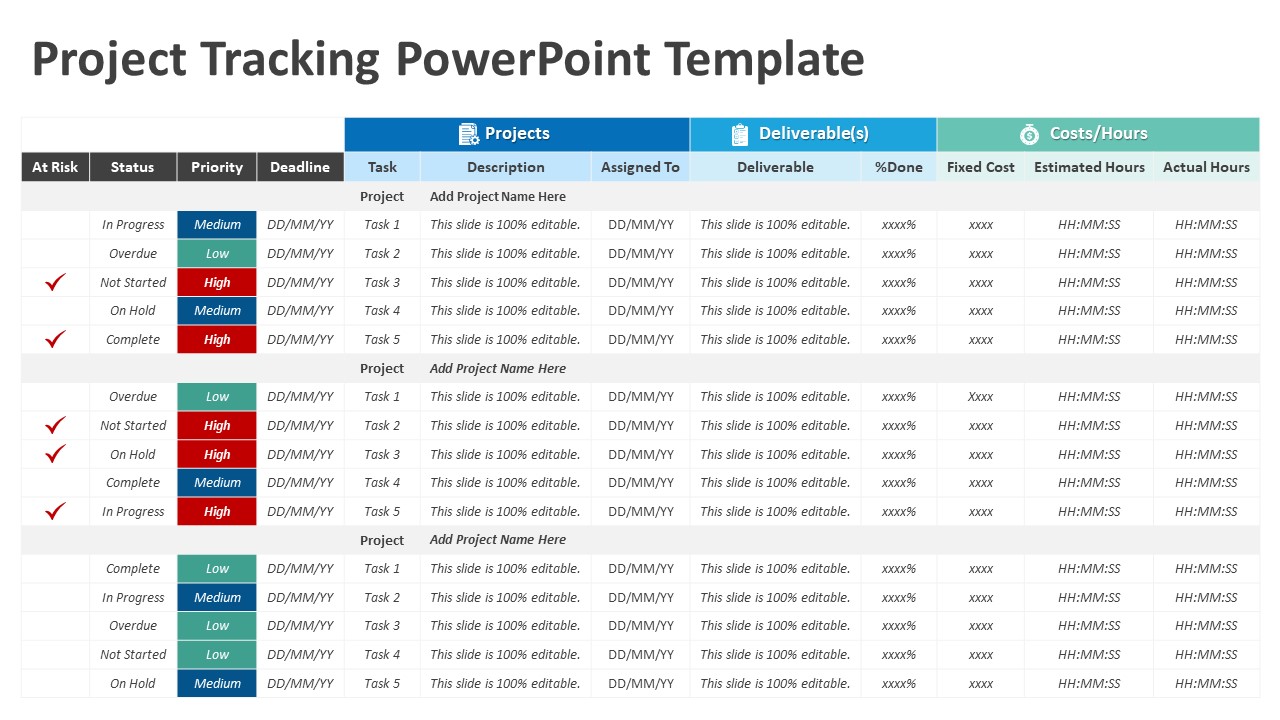 Project Tracking Powerpoint Template