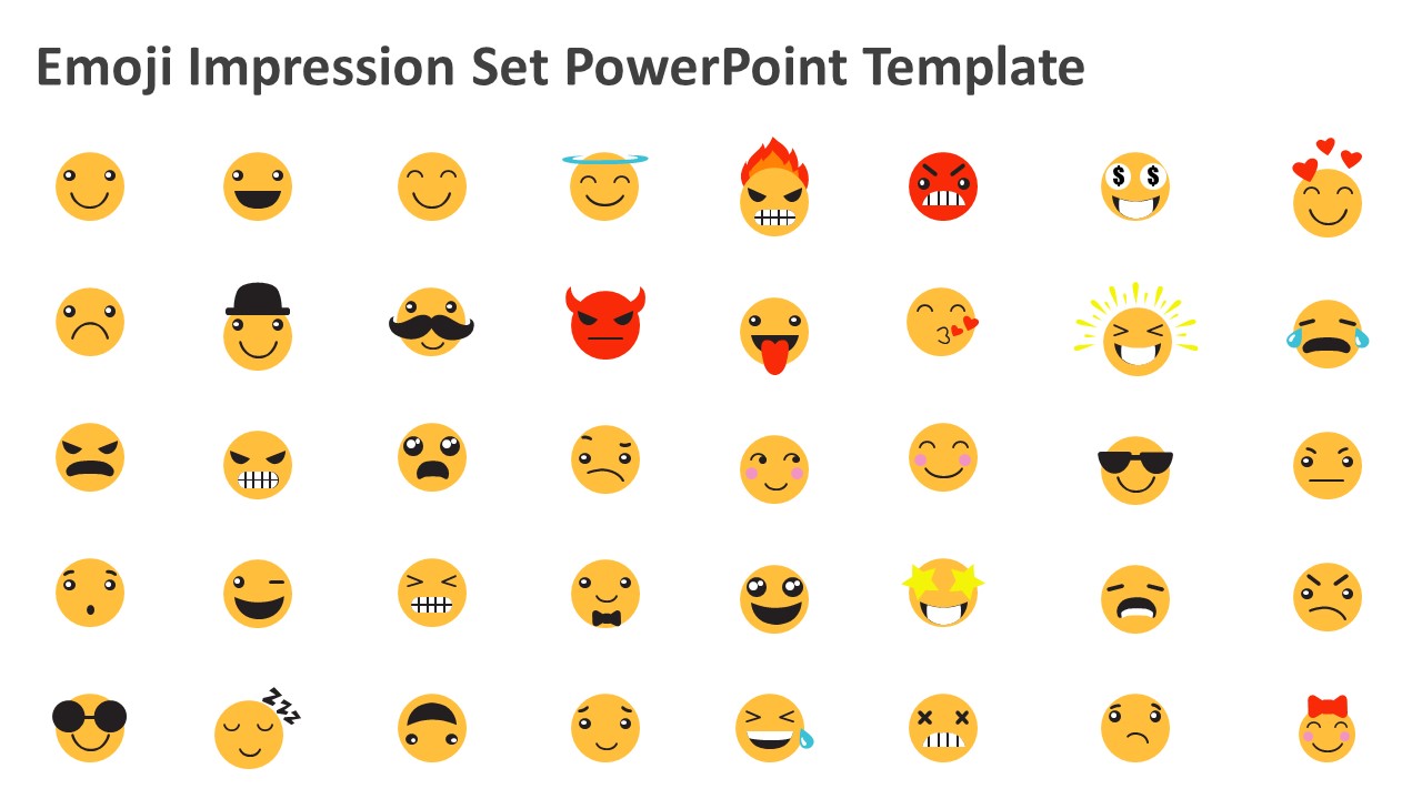 Emoji Impression Set Powerpoint Template Ppt Templates