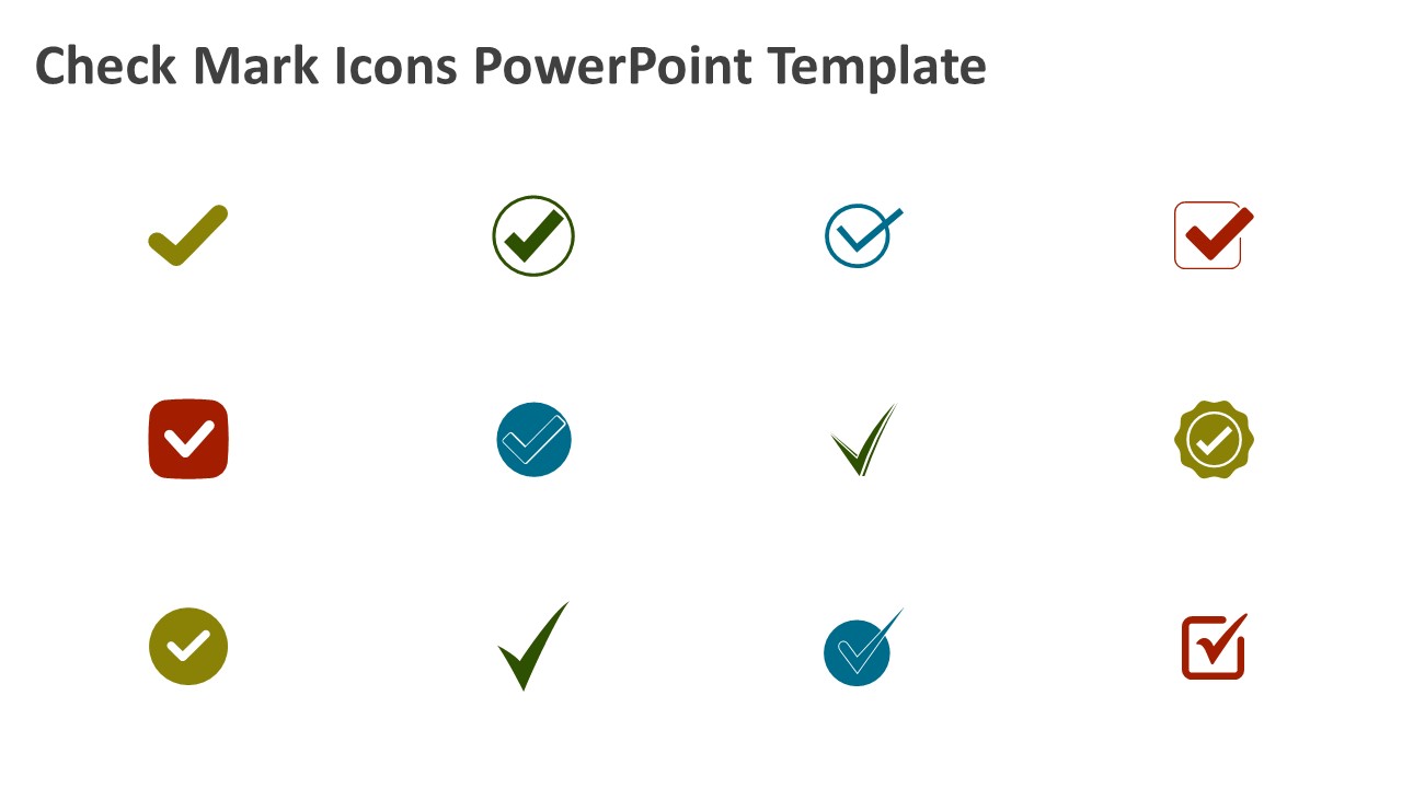 Check Mark Icons Powerpoint Template Check Mark Ppt