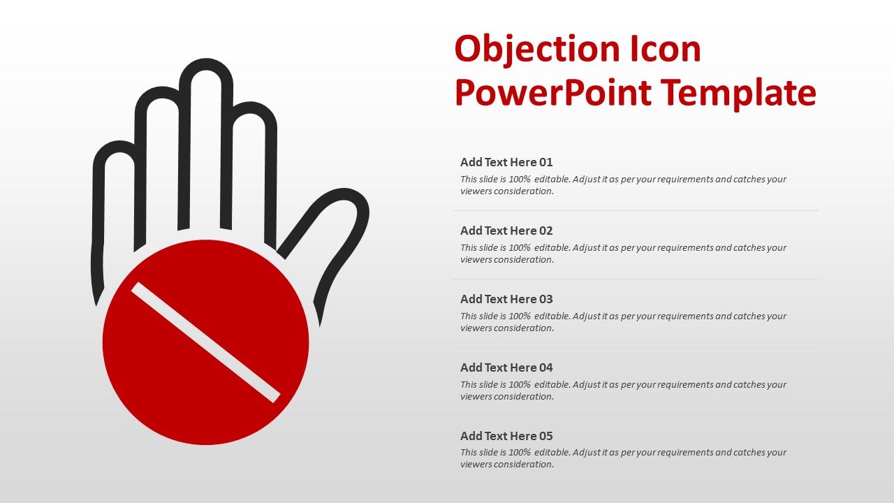 Objection Icon PowerPoint Template | PPT Templates