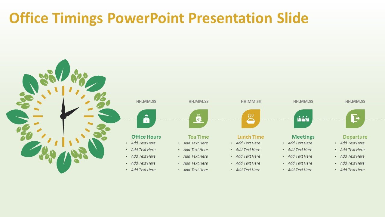 Office Timings PowerPoint Presentation Slide PPT Templates Office Timings PowerPoint Presentation Slide PPT Templates
