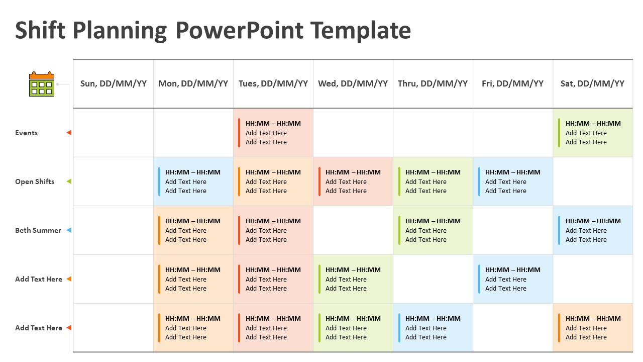 Shift Planning Powerpoint Template Ppt Templates