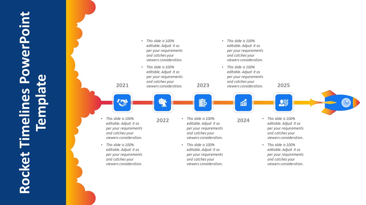 Rocket Timelines Powerpoint Template Rocket Slides