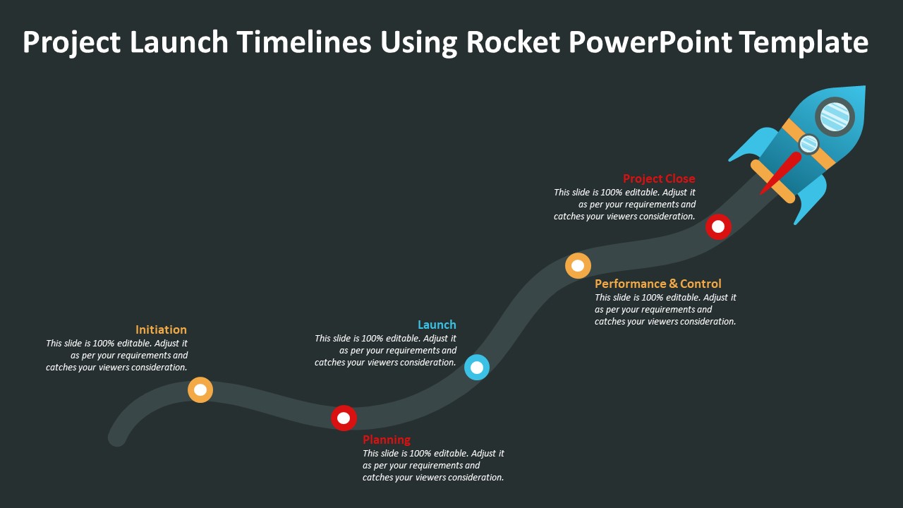 Project Launch Timelines Using Rocket Powerpoint Template Archives