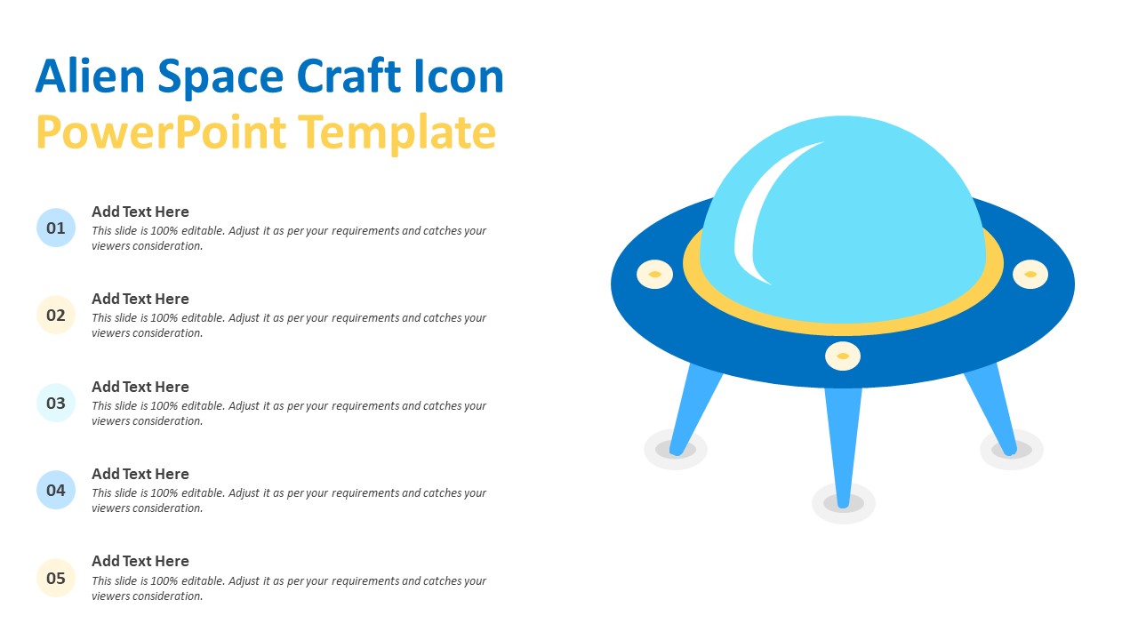 Alien Space Craft Icon PowerPoint Template | PPT Templates