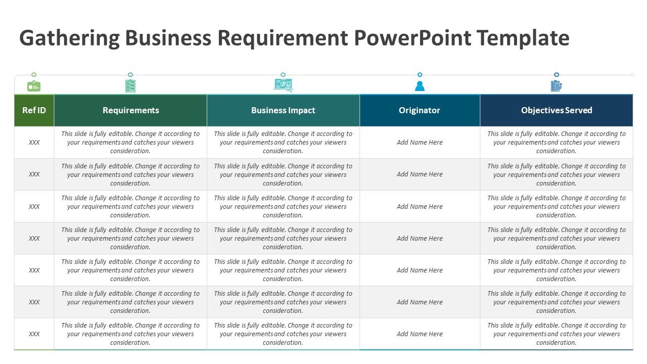 Gathering Business Requirement PowerPoint Template PPT Slide Gathering Business Requirement PowerPoint Template PPT Slide