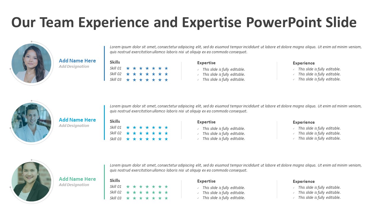 Our Team Experience and Expertise PowerPoint Slide Our Team Experience and Expertise PowerPoint Slide