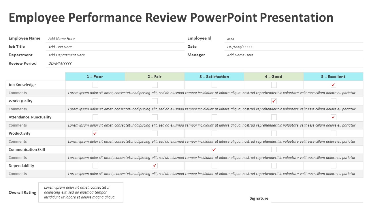 Employee Performance Review Powerpoint Presentation Slide
