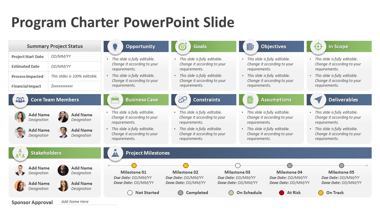 Program Charter PowerPoint Slide | PPT Templates Program Charter PowerPoint Slide | PPT Templates