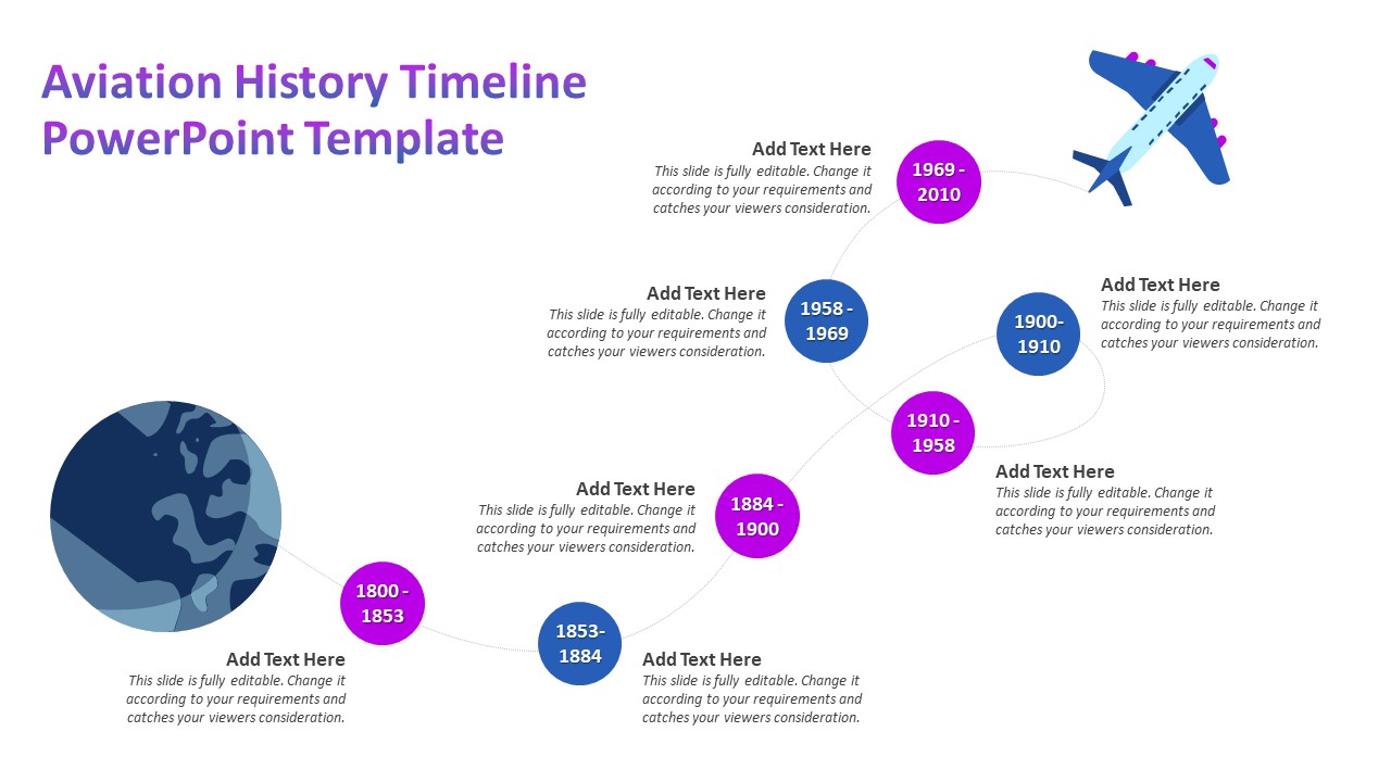 Aviation History Timeline PowerPoint Template | PPT Templates Aviation History Timeline PowerPoint Template | PPT Templates
