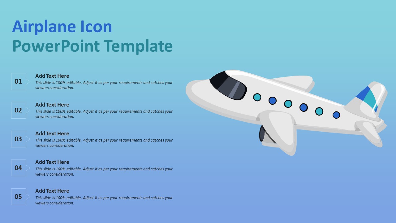 Airplane Icon PowerPoint Template | PPT Templates