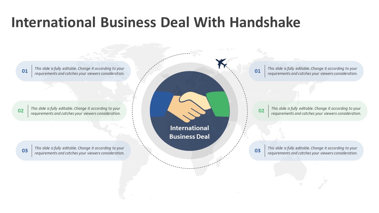 International Business Deal With Handshake PowerPoint Template