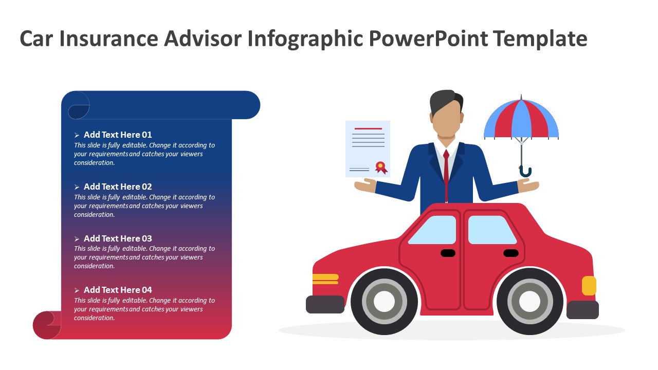 Car Insurance Advisor Infographic PowerPoint Template | PPT Slide