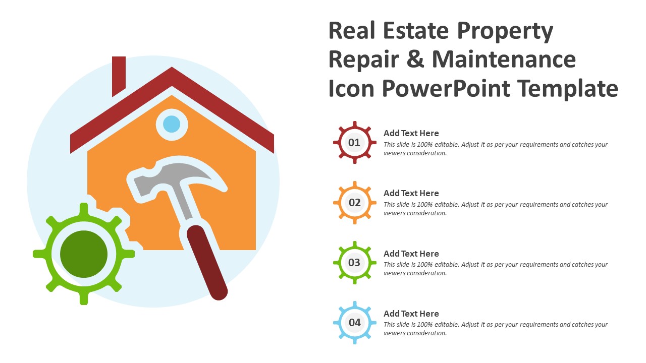 Real Estate Property Repair and Maintenance Icon PowerPoint Template