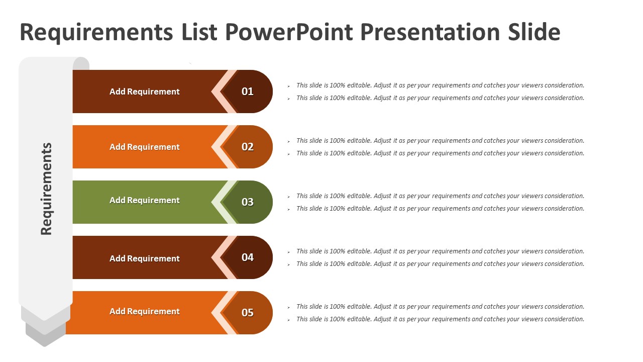 Requirements List PowerPoint Presentation Slide | PPT Templates