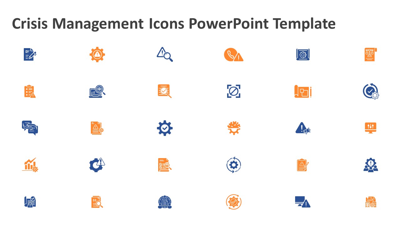 Crisis Management Icons PowerPoint Template | PPT Templates