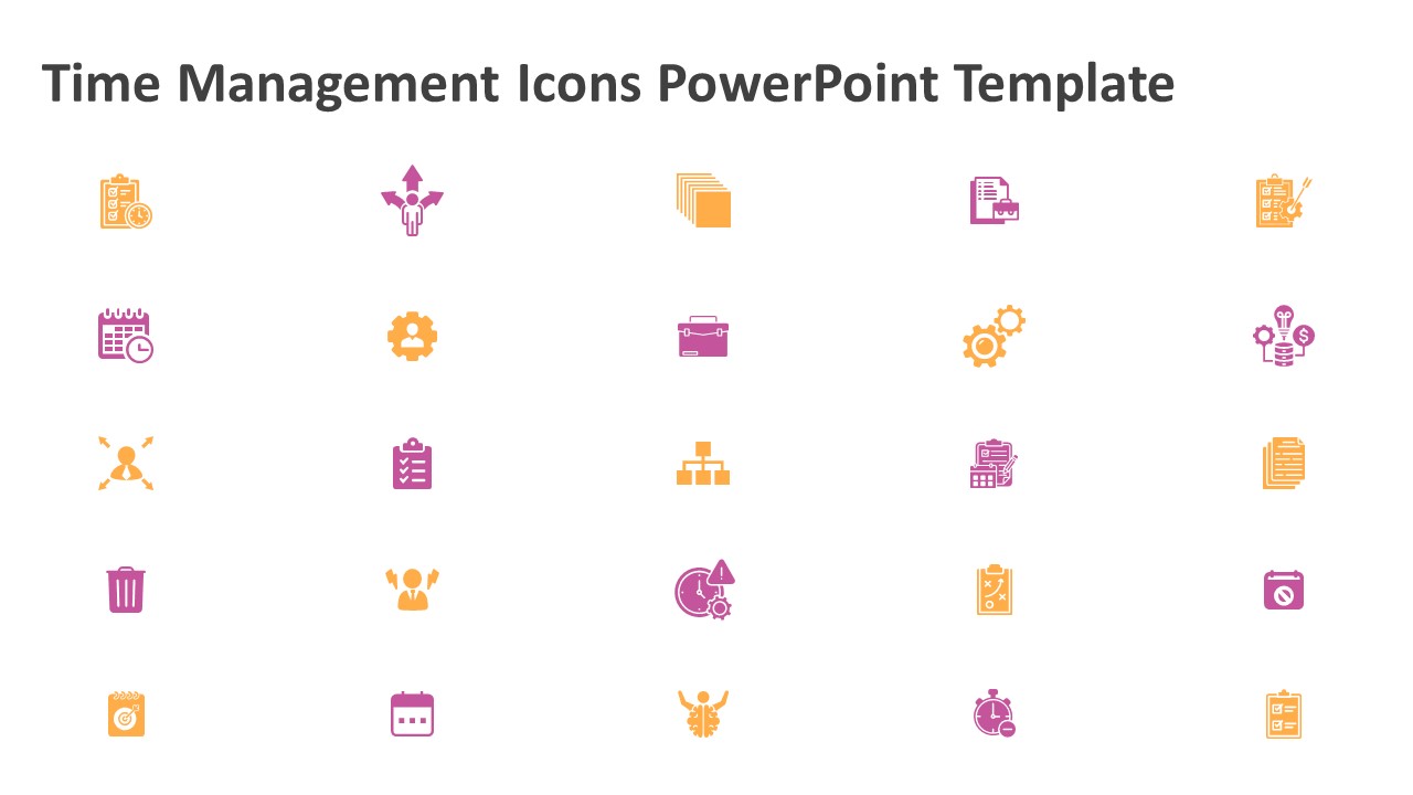 Time Management Icons PowerPoint Template | PPT Templates