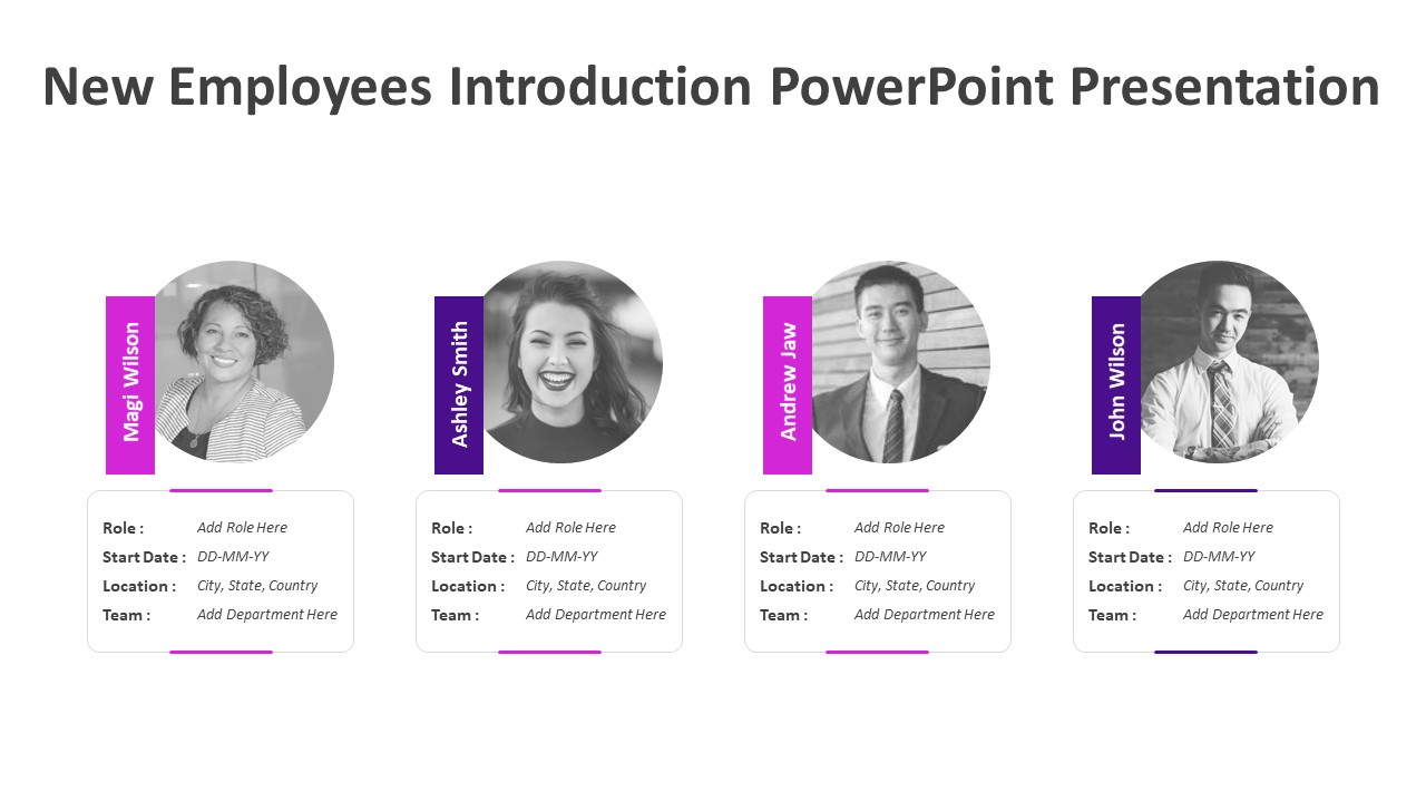 New Employees Introduction PowerPoint Presentation | PPT Slides