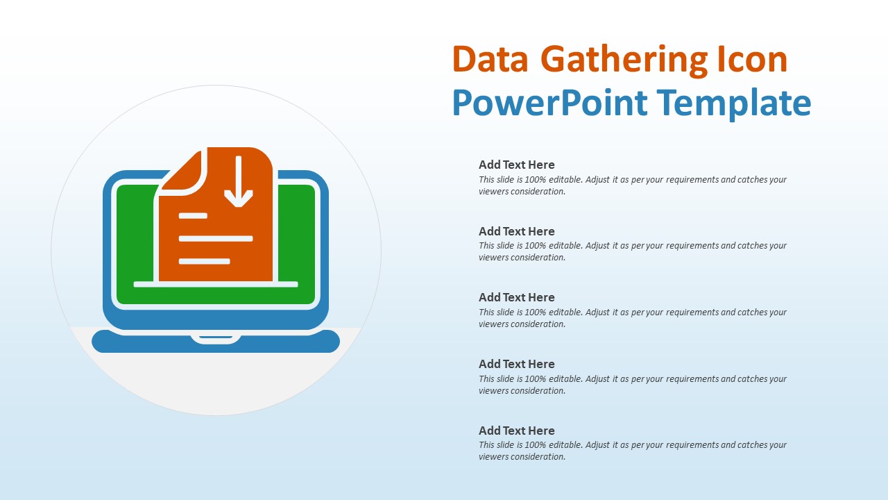 Data Gathering Icon PowerPoint Template | PPT Templates