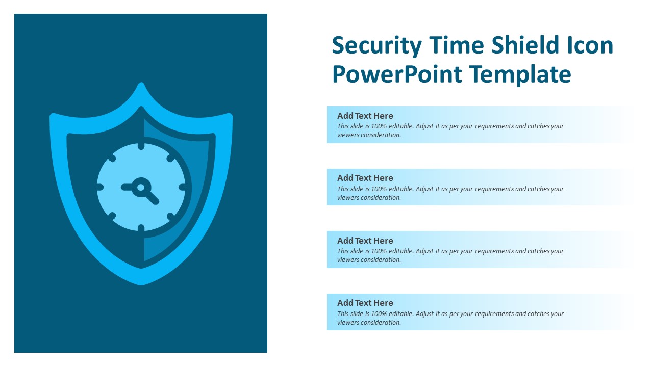 Security Time Shield Icon PowerPoint Template | PPT Templates