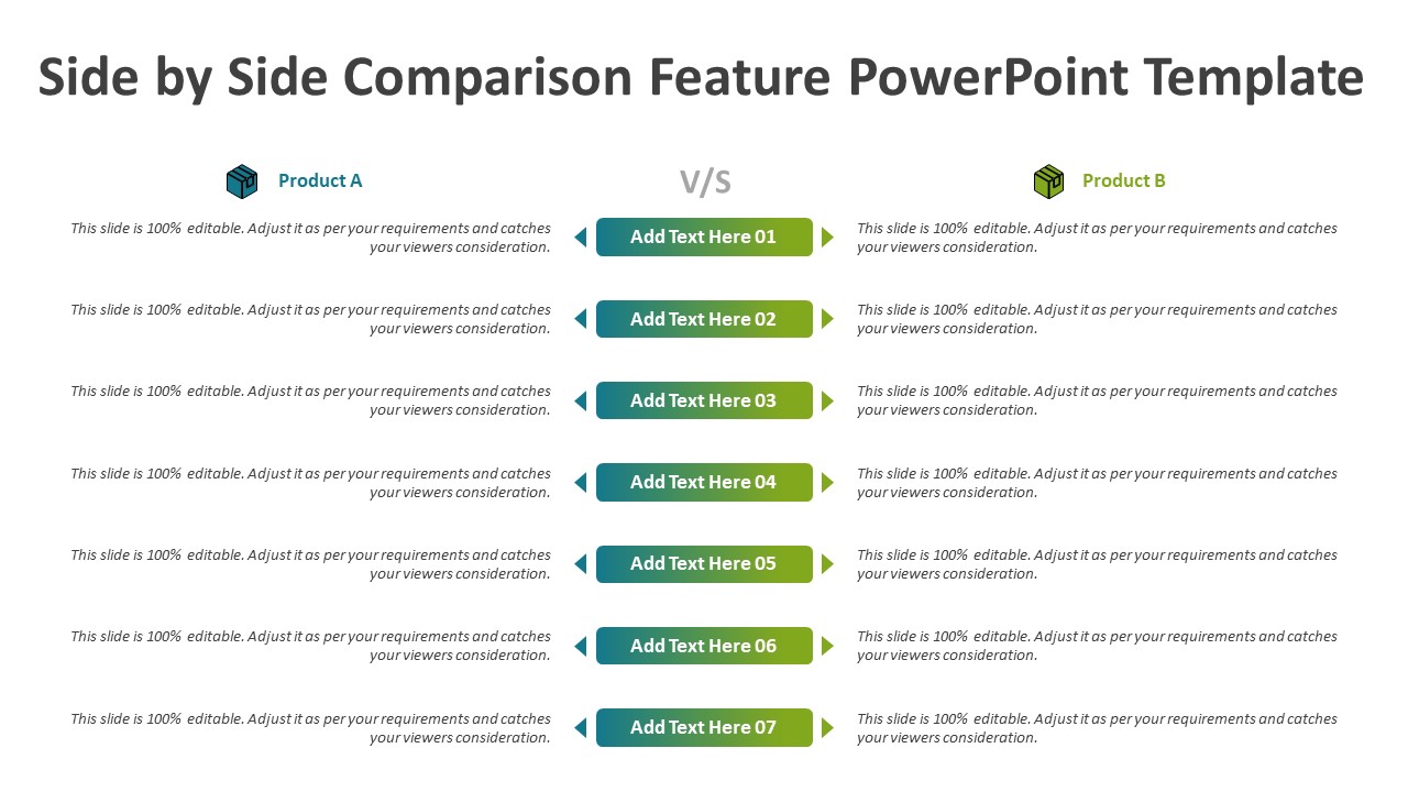 Side by Side Comparison Feature PowerPoint Template Side by Side Comparison Feature PowerPoint Template