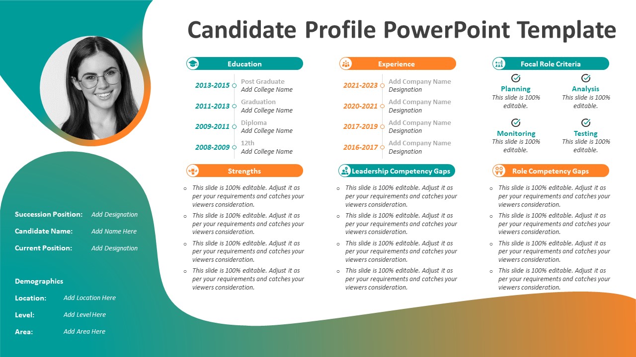 Candidate Profile Presentation Template | PPT Templates Candidate Profile Presentation Template | PPT Templates