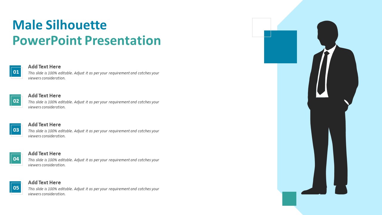 Male Silhouette PowerPoint Template | PPT Templates
