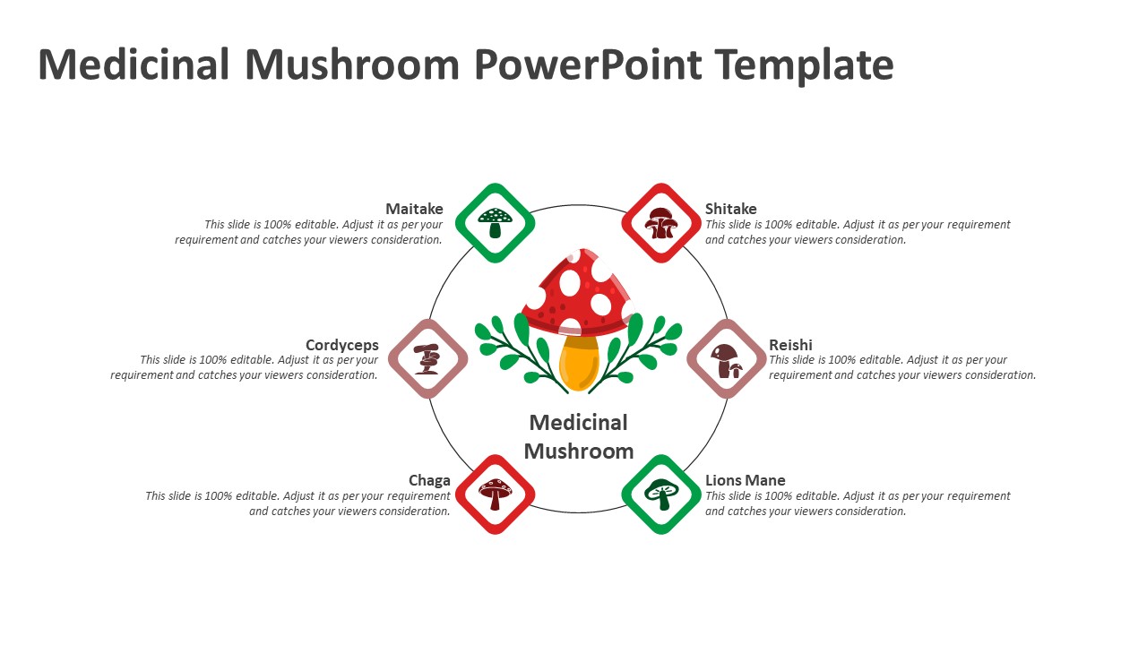 Medicinal Mushroom PowerPoint Template | PPT Templates