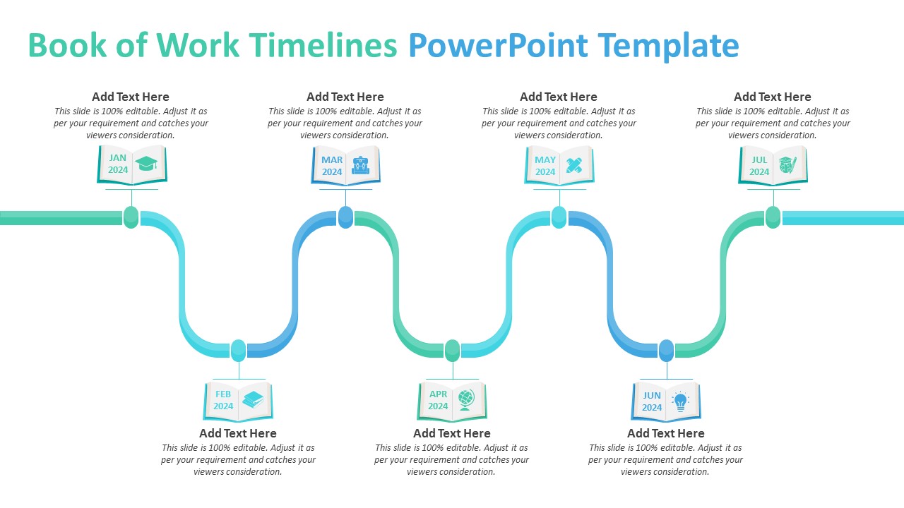Book of Work Timelines PowerPoint Template | PPT Templates