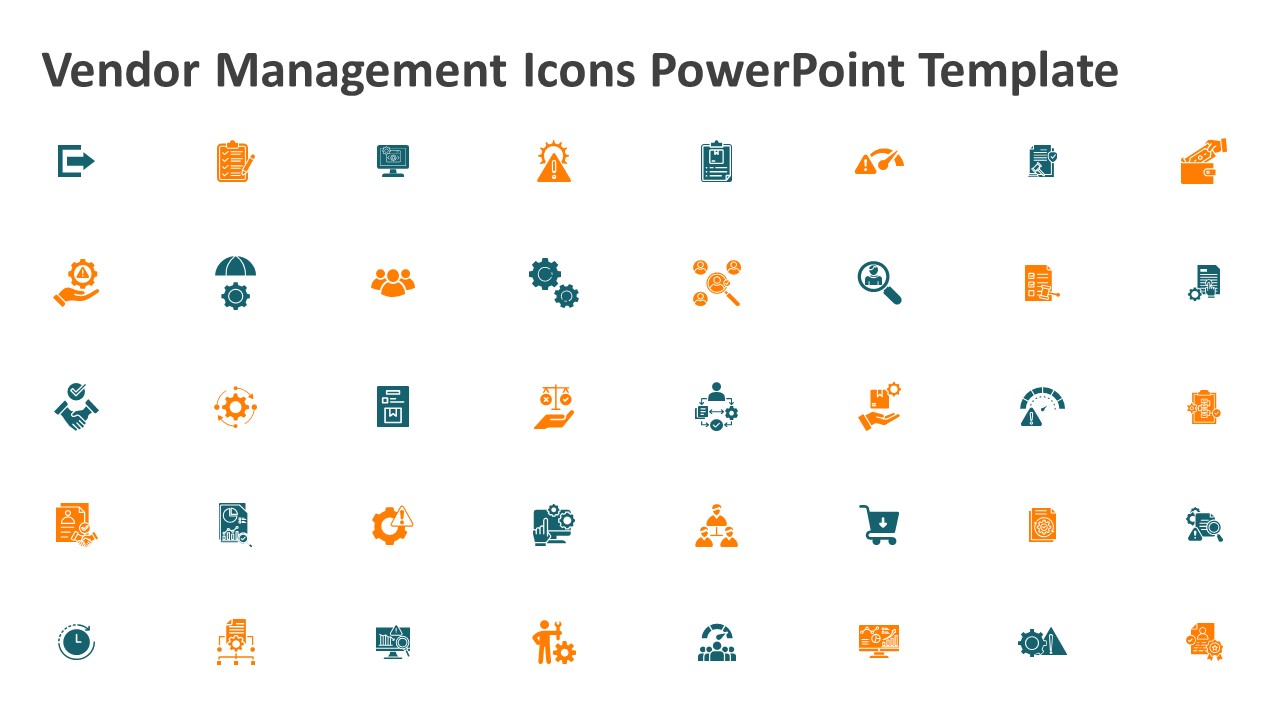 Vendor Management Icons PowerPoint Template | PPT Templates