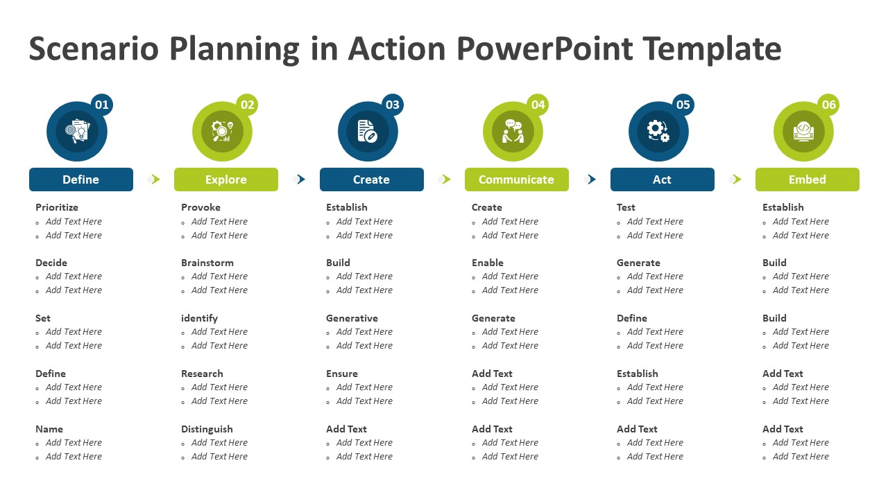 Scenario Planning in Action PowerPoint Template | PPT Templates