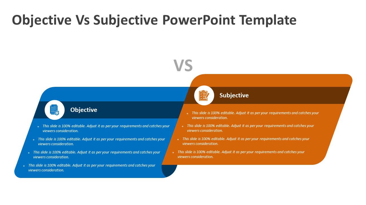 Objective Vs Subjective PowerPoint Template | PPT Templates Objective Vs Subjective PowerPoint Template | PPT Templates