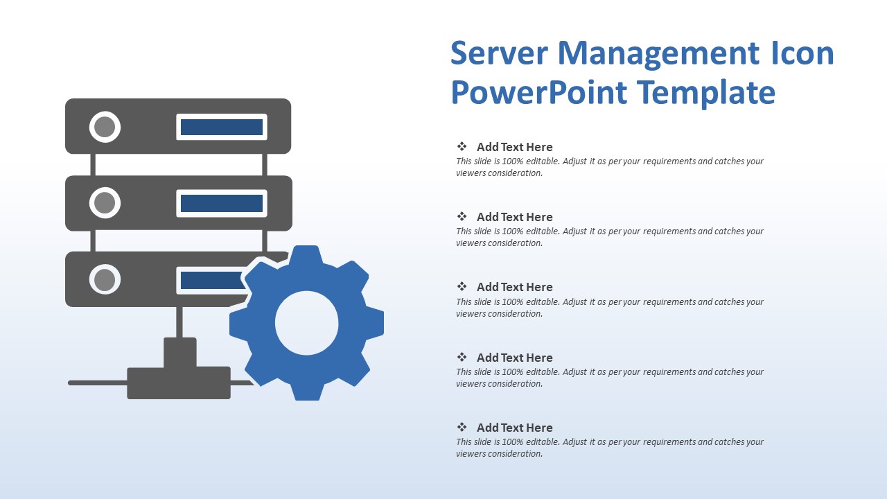 Server Management Icon PowerPoint Template | PPT Templates